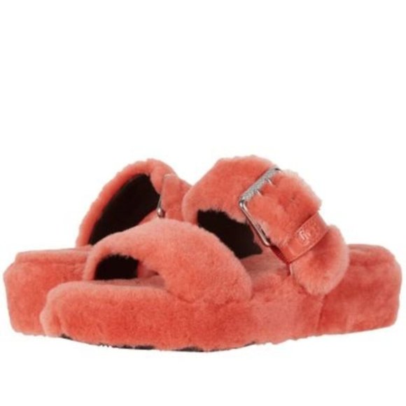 UGG | Shoes | Nwob Ugg Fuzz Yeah Platform Slides In Mariposa Pink ...